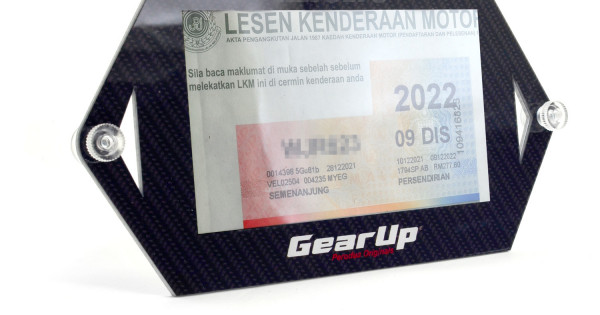 Perodua Gear Up Acrylic Road Tax Sticker Holder with Suction Pads