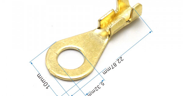 5.23mm Eyelet Ring Wire Cable Terminal 0.8mm Thickness (Pack of 10)