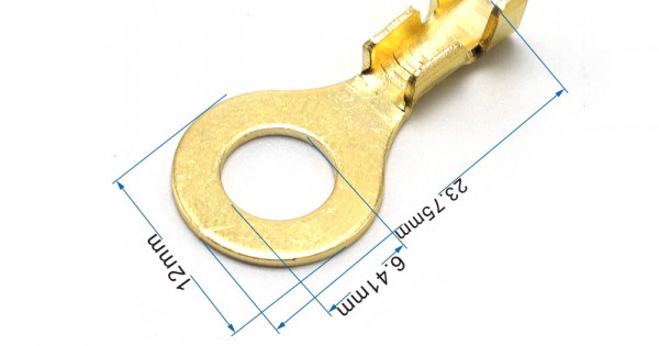 6.41mm Eyelet Ring Wire Cable Terminal 0.8mm Thickness (Pack of 10)