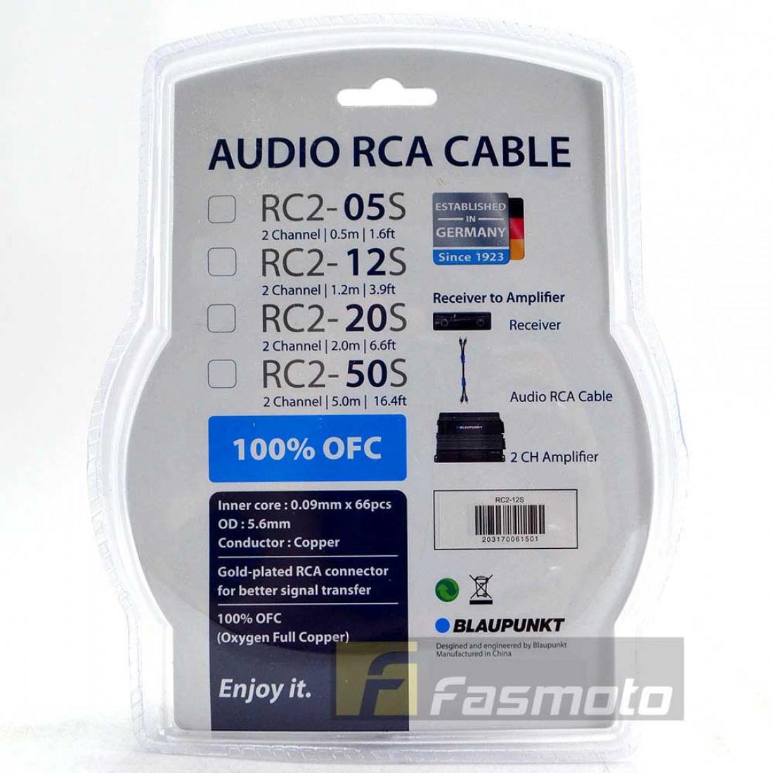Genuine Blaupunkt RC2-20S 2 Channel RCA Audio Cable 2M (6.6 ft) Oxygen ...