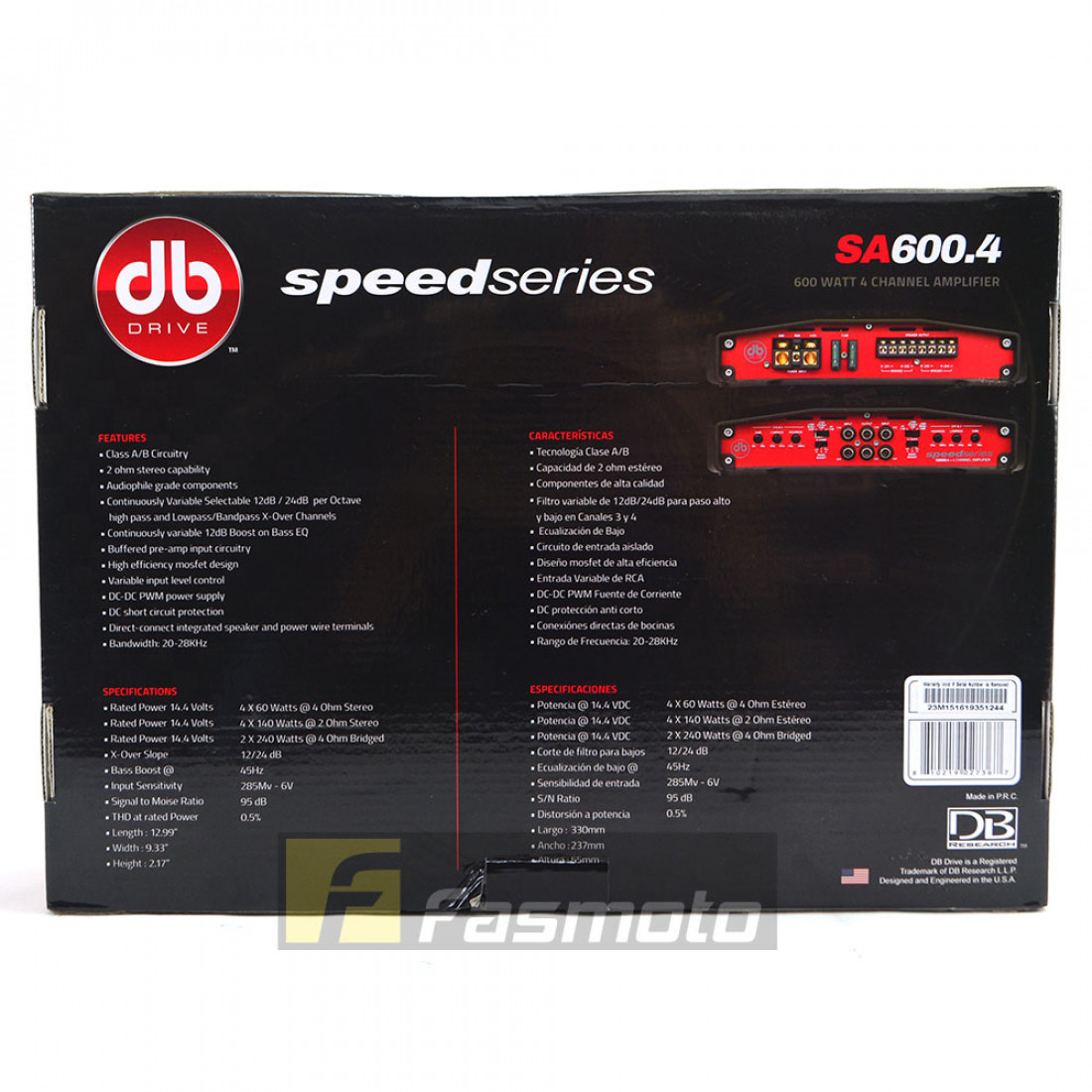 Genuine DB Drive Speed Series SA600.4 Class AB 4 Channel Amplifier 4 x ...