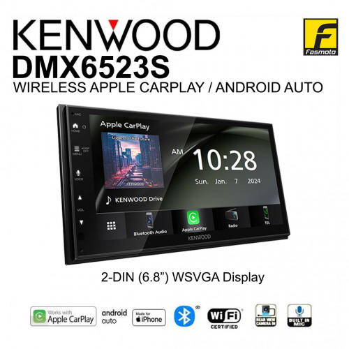 Kenwood DDX919WS 6.8 inch HD Apple CarPlay Android Auto Bluetooth Spotify USB Hi-Res Audio 200mm ...