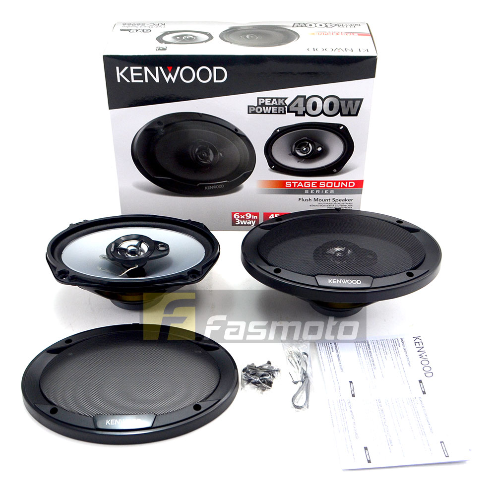 Genuine KENWOOD KFC-S6966 6 x 9 inch 3 Way Speakers 45W RMS Flush Mount ...
