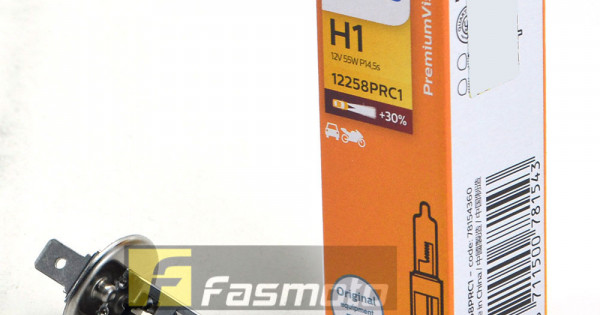 Genuine PHILIPS 12258PRC1 H1 Premium Vision 12V 55W P14.5s Single ...