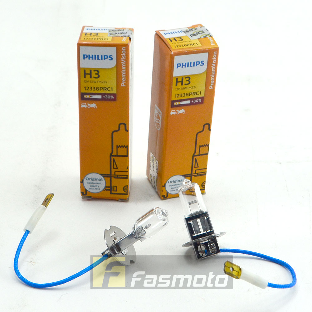 Genuine PHILIPS 12336PRC1 H3 Premium Vision 12V 55W PK22s Single ...