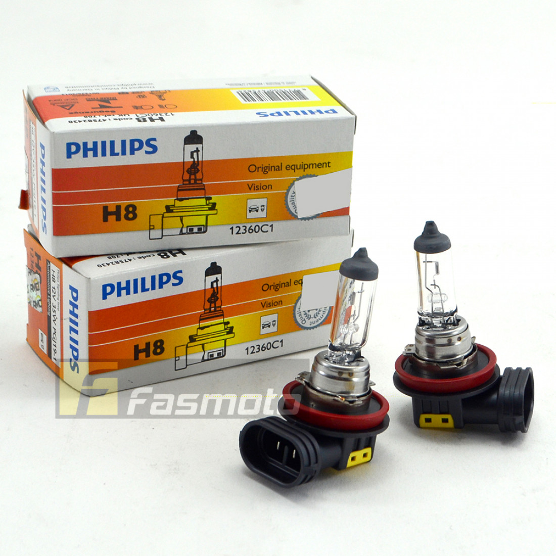Genuine PHILIPS 12360C1 H8 OE Standard 12V 35W PGJ19-1 Single Filament ...