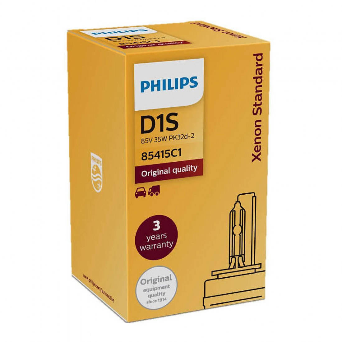 PHILIPS 85415C1 D1S 4200K XENON Standard HID Headlight Bulb (1 Piece ...