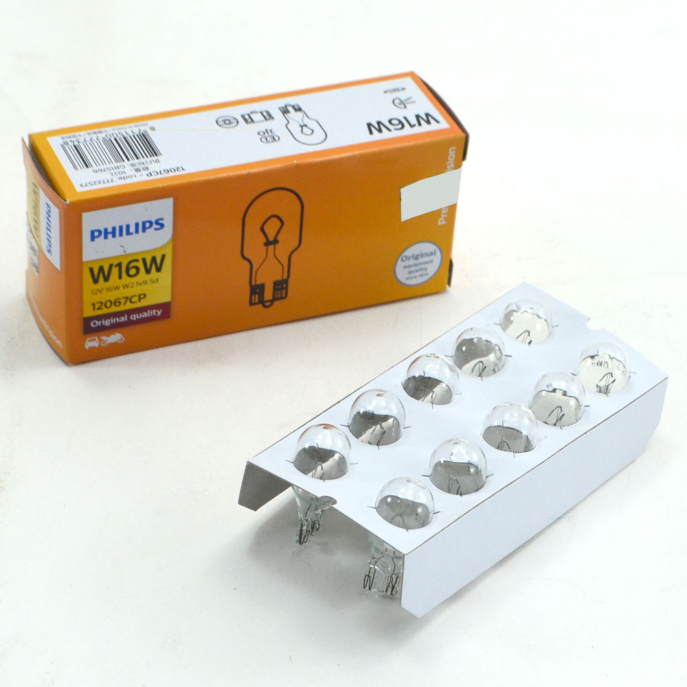 Genuine PHILIPS 12067CP W16W Wedge Base 12V 16W W2.1x9.5d Single ...