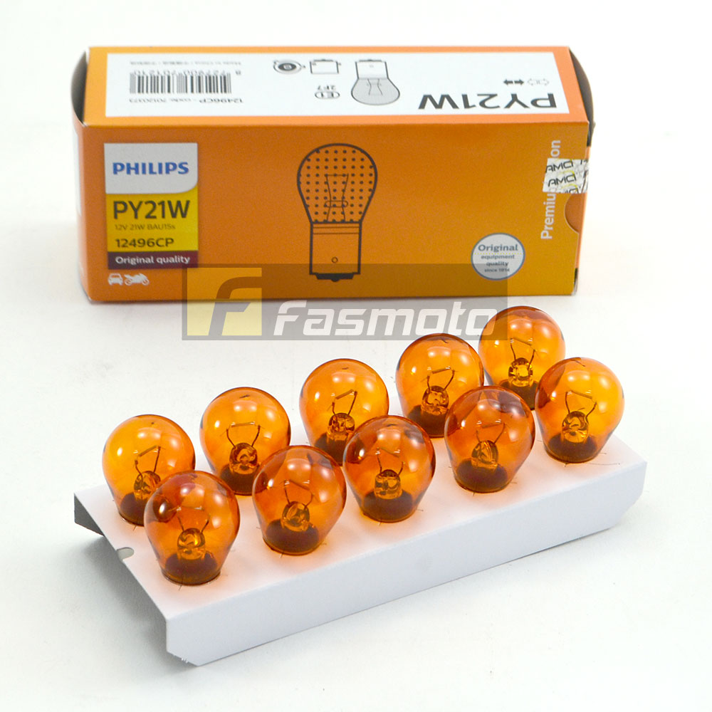 Genuine PHILIPS 12496CP PY21W Conventional 12V 21W BAU15s Amber Light Bulb Malaysia