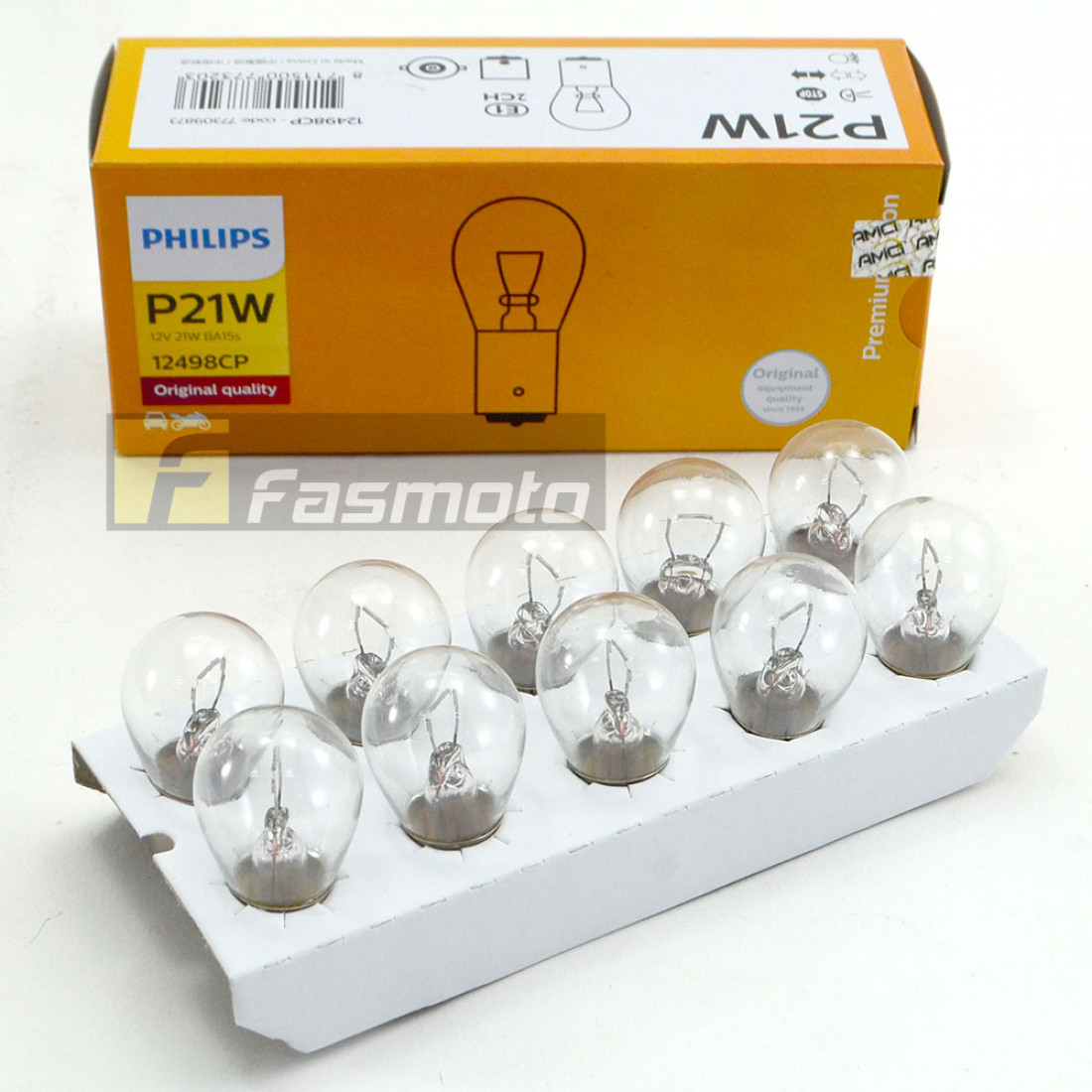Genuine PHILIPS 12498CP P21W Conventional 12V 21W BA15s Light Bulb Malaysia