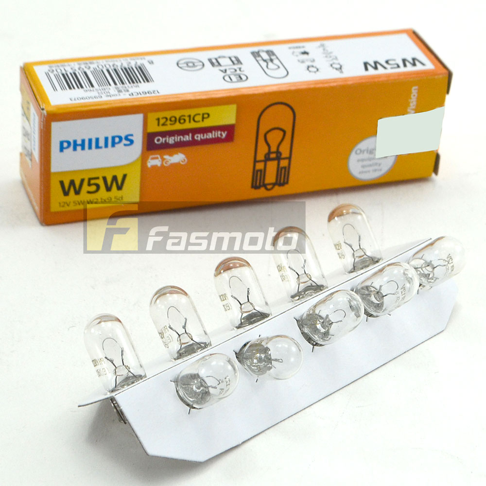 Genuine PHILIPS 12961CP W5W Wedge Base 12V 5W W2.1x9.5d Single Filament ...