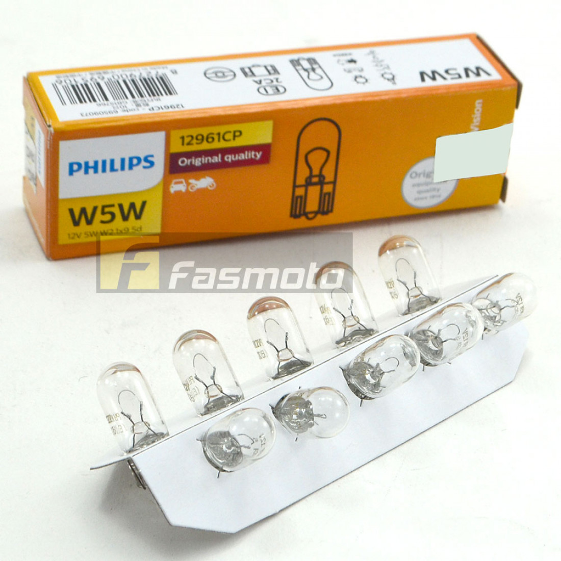 Genuine PHILIPS 12961CP W5W Wedge Base 12V 5W W2.1x9.5d Single Filament ...