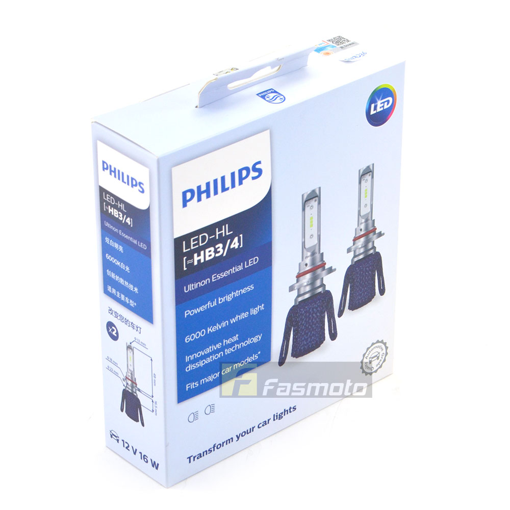 PHILIPS 11005UEX2 HB3 HB4 Ultinon Essential LED Head Light 6000K 12V (1 ...