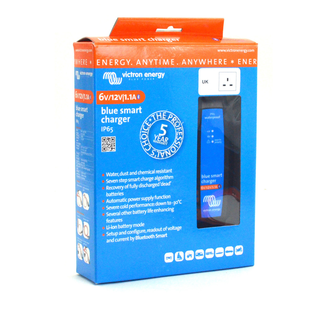Victron Energy Automotive Blue Smart IP65s Charger 6V/12V 1.1A 230V for ...